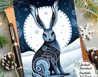 Star Women Printable Winter Solstice Greeting Card, Unitarian ...