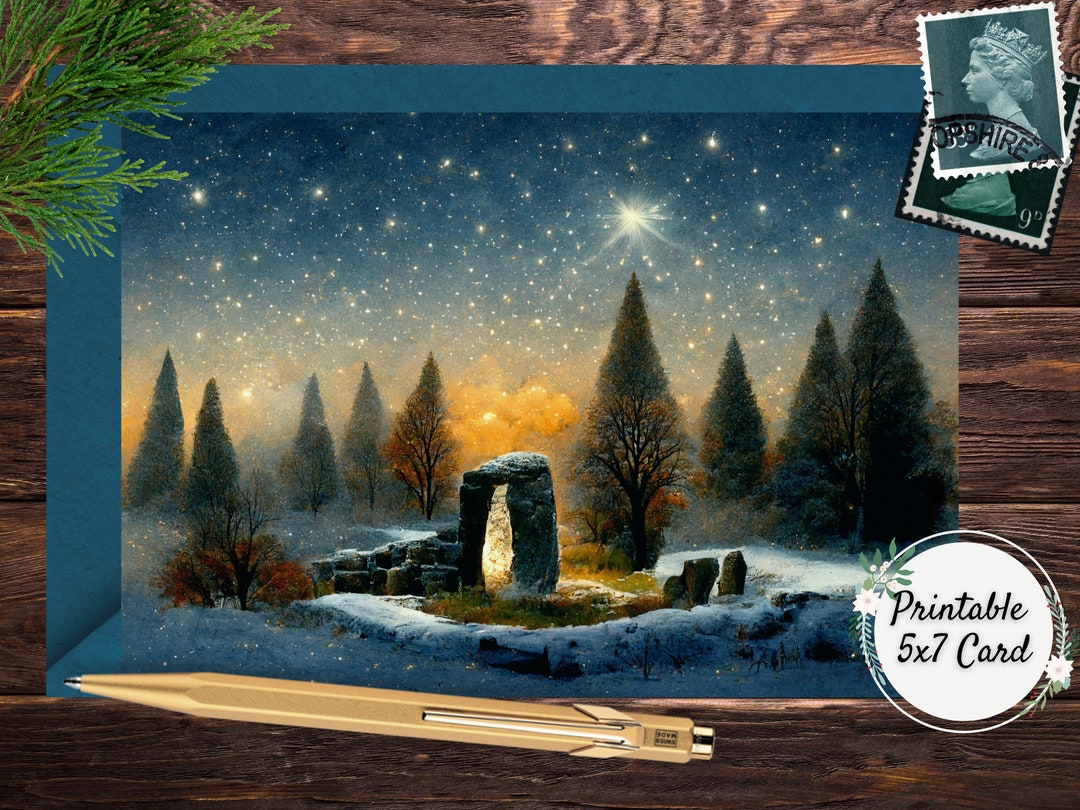 Standing Stones Dolmen Printable Greeting Card, Unitarian Universalist ...