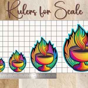 Rainbow Unitarian Universalist Flaming Chalice Sticker, Waterproof UU ...