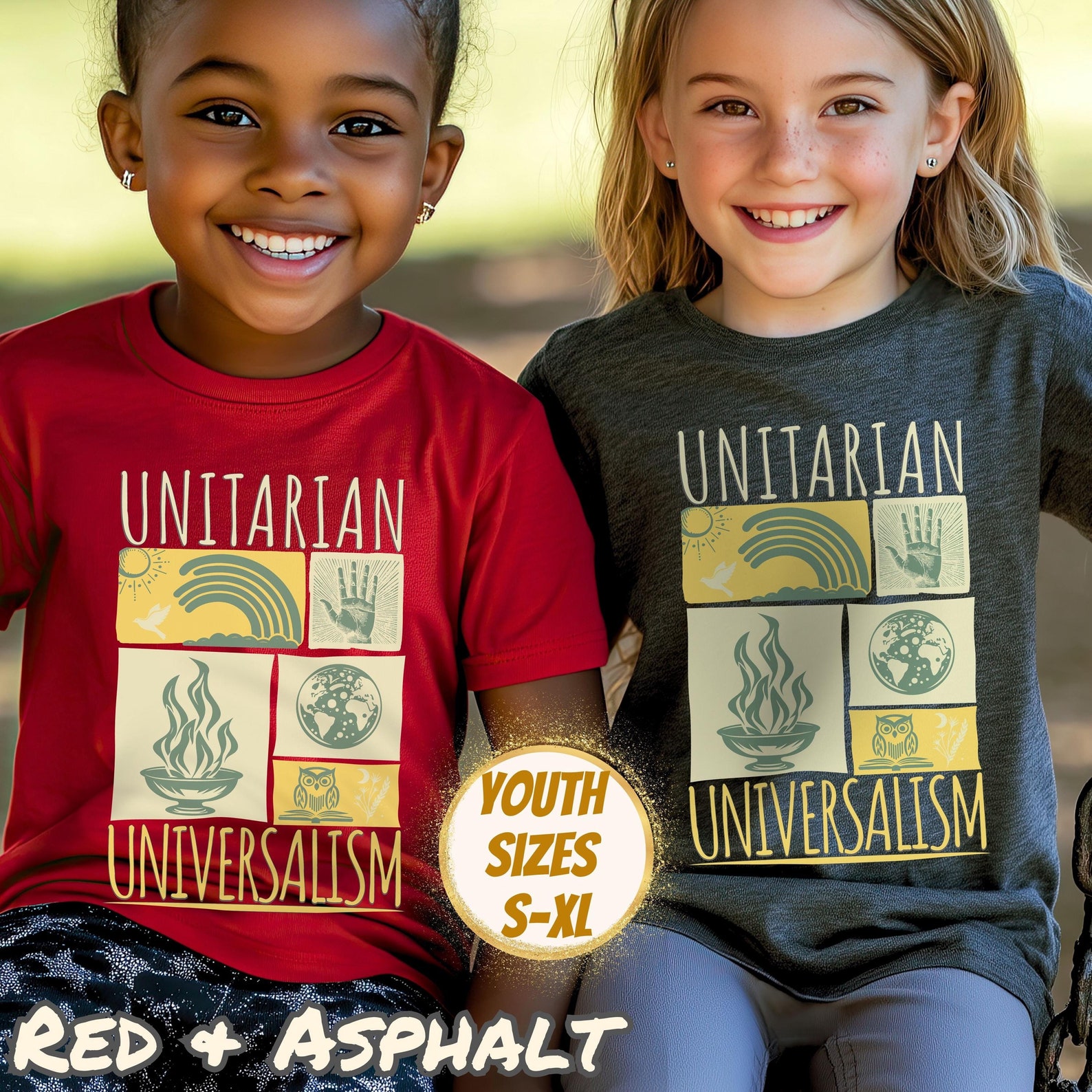 Kids UU Graphic Grid T-shirt, Unitarian Universalist Shared Values ...
