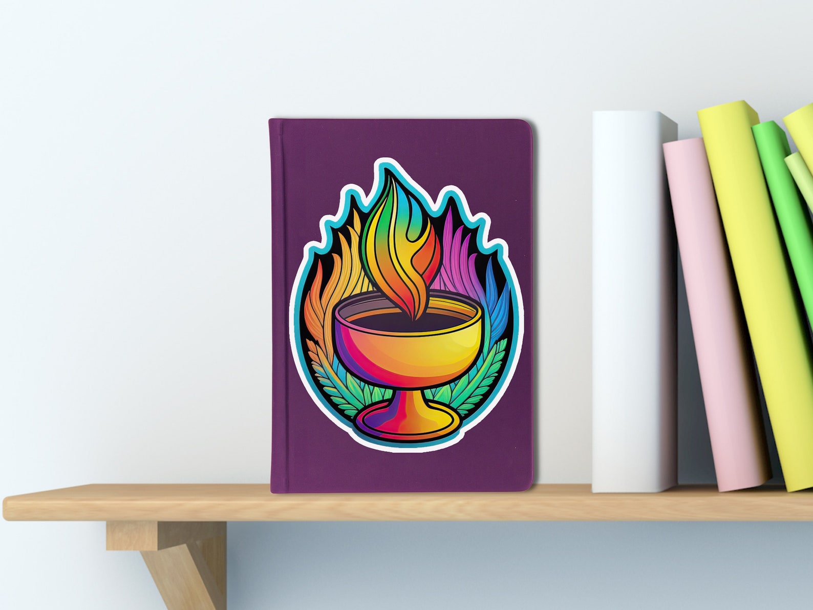 Rainbow Unitarian Universalist Flaming Chalice Sticker, Waterproof UU ...