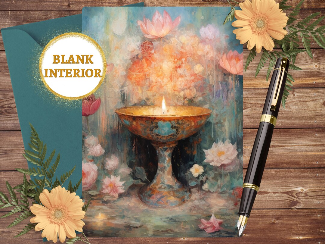 UU Flower Communion Flaming Chalice Printable Greeting Card, Unitarian ...