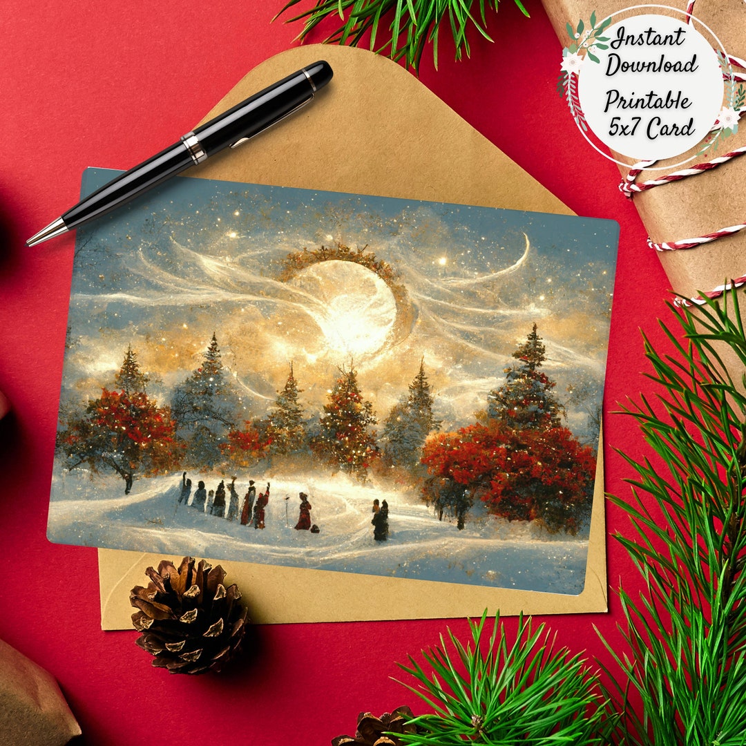 Beautiful Printable Winter Solstice Greeting Card, Unitarian ...