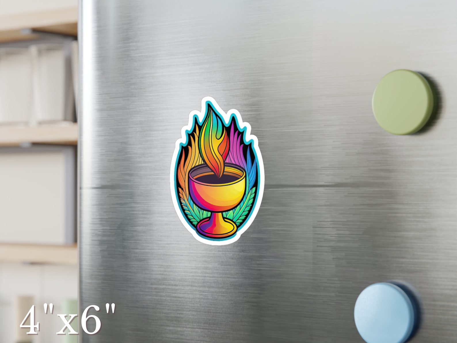 Rainbow Unitarian Universalist Flaming Chalice Sticker, Waterproof UU ...