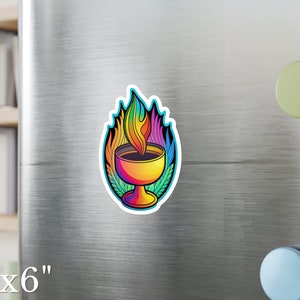 Rainbow Unitarian Universalist Flaming Chalice Sticker, Waterproof UU ...