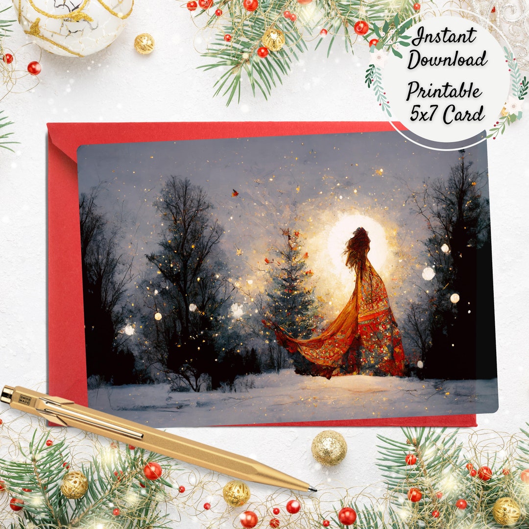 Beautiful Printable Winter Solstice Greeting Card, Unitarian ...
