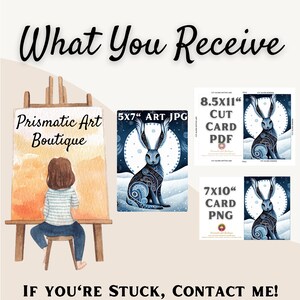 Rabbit Printable Winter Solstice Greeting Card, Unitarian Universalist ...