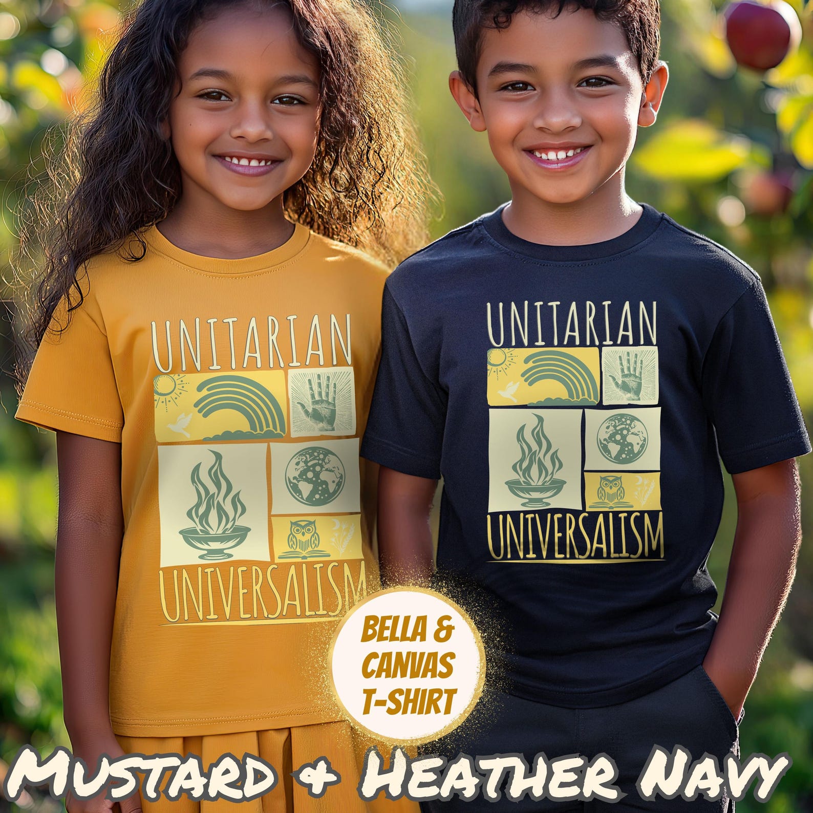Kids UU Graphic Grid T-shirt, Unitarian Universalist Shared Values ...
