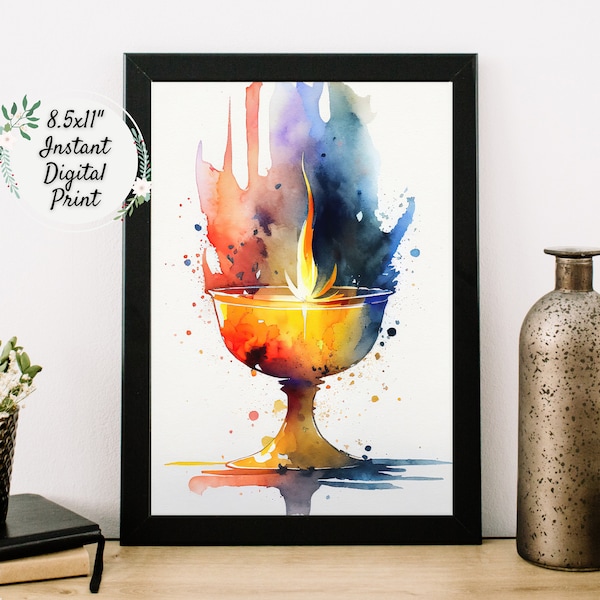 Flaming Chalice Wall Art - Etsy