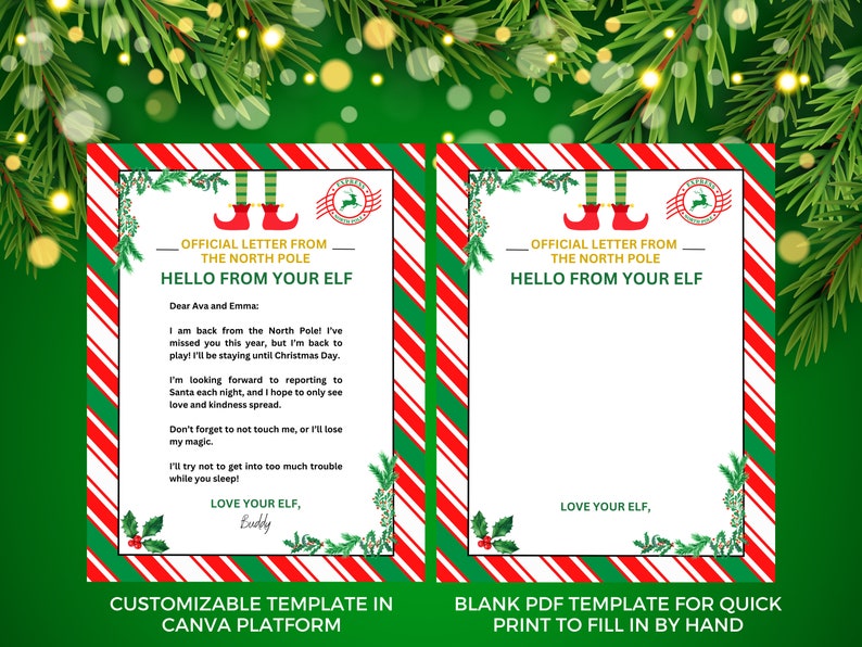 Carta de llegada de Elf on the Shelf / Plantilla personalizable / Carta ...