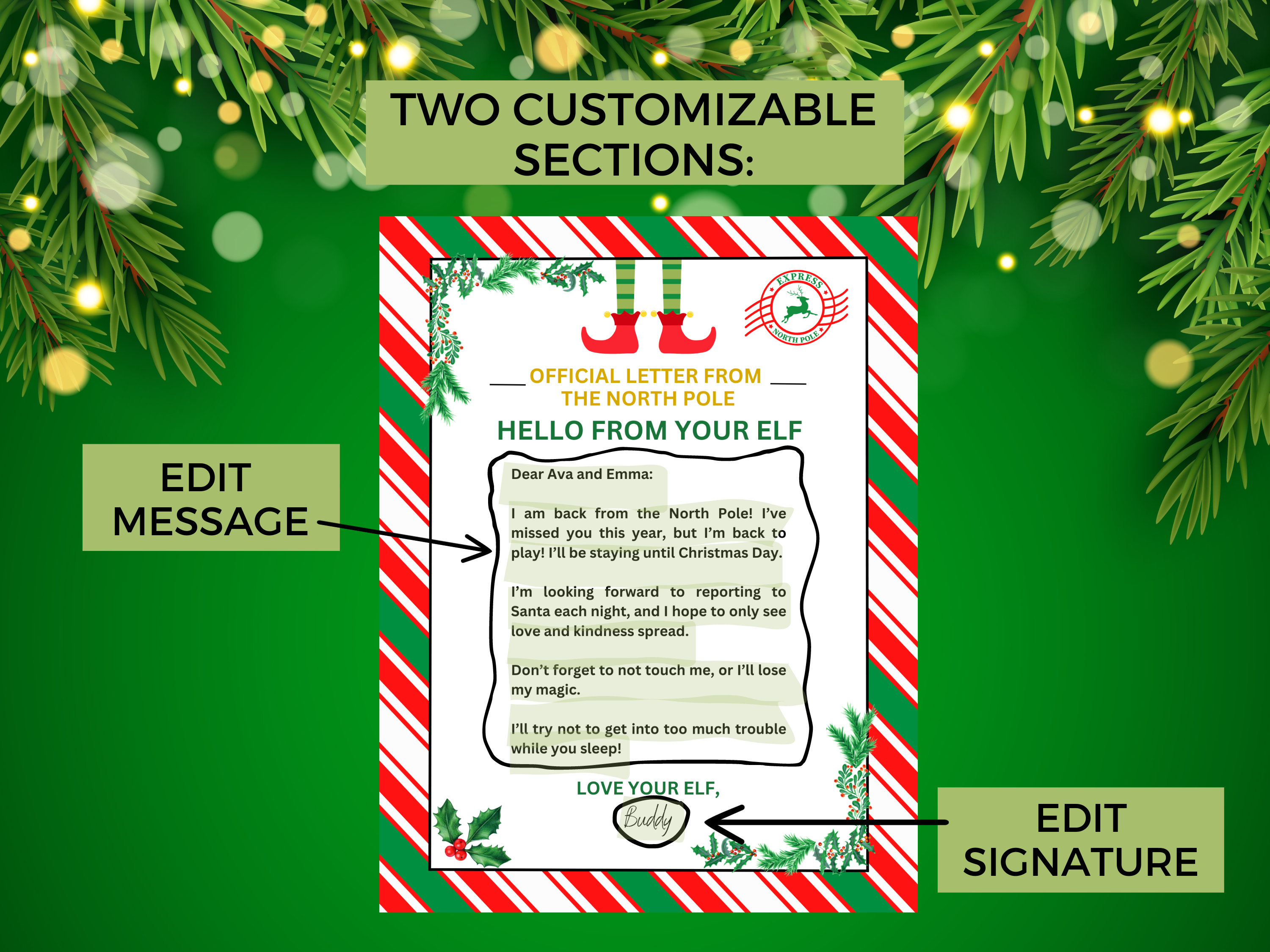 Carta de llegada de Elf on the Shelf / Plantilla personalizable / Carta ...
