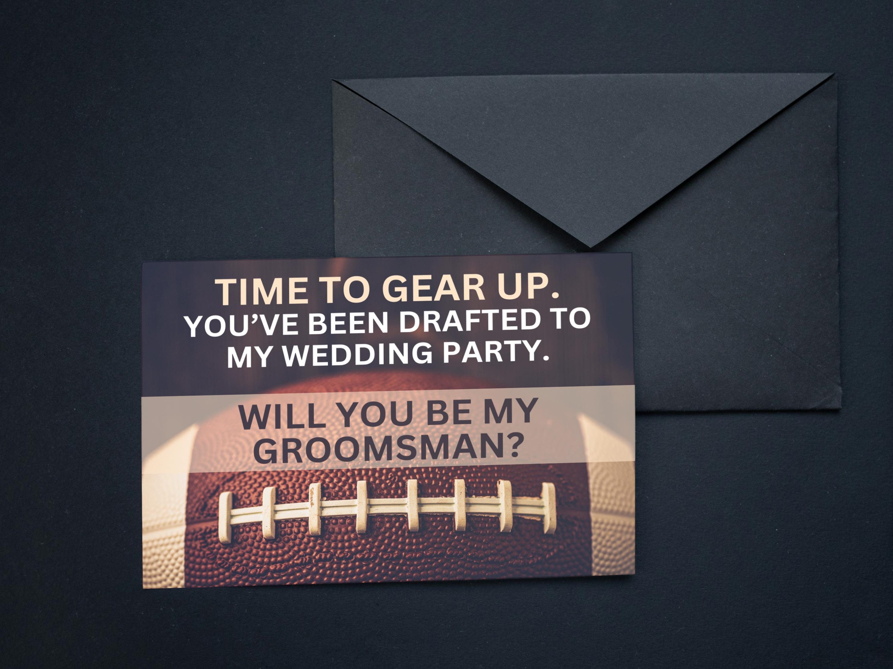 Printable Football Groomsman, Bestman, & Ring Bearer Proposal Suit up ...