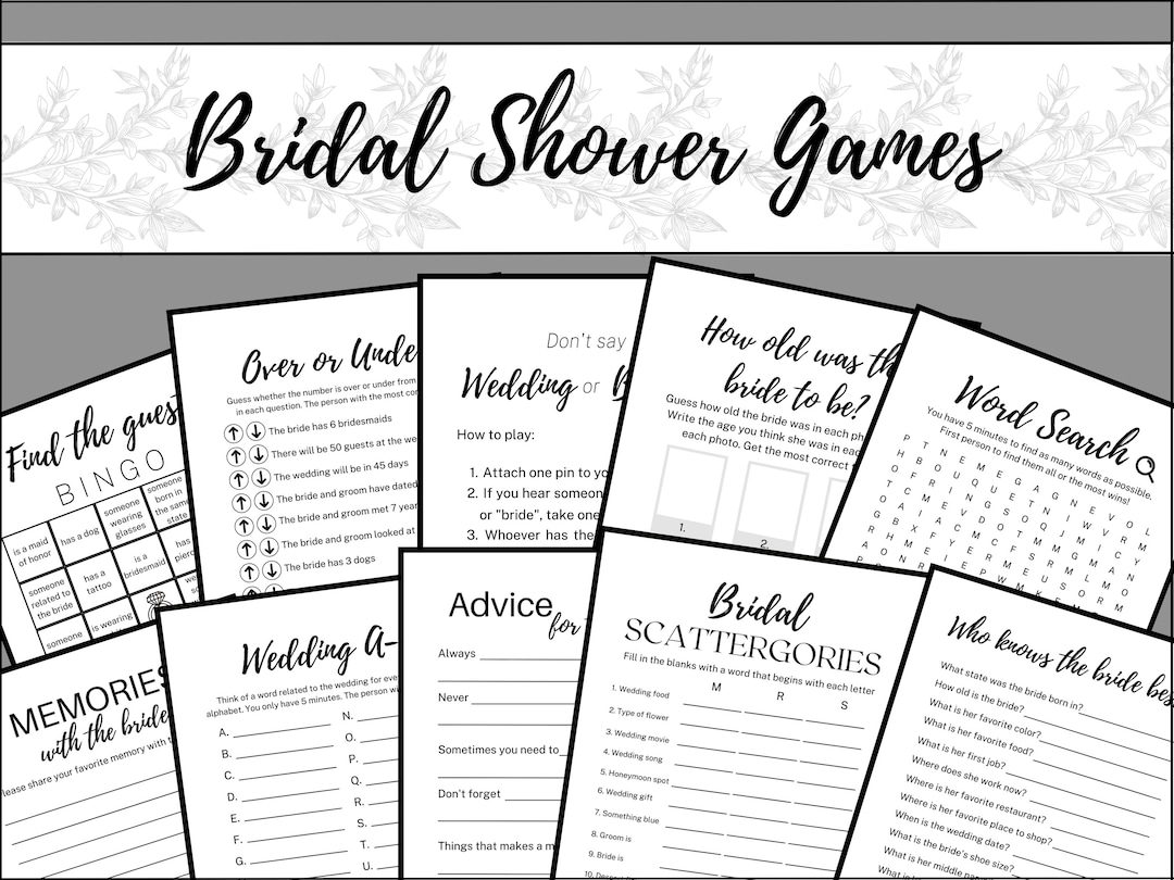 Bridal Shower Games Bundle | Printables | Bridal Bundle | Instant ...
