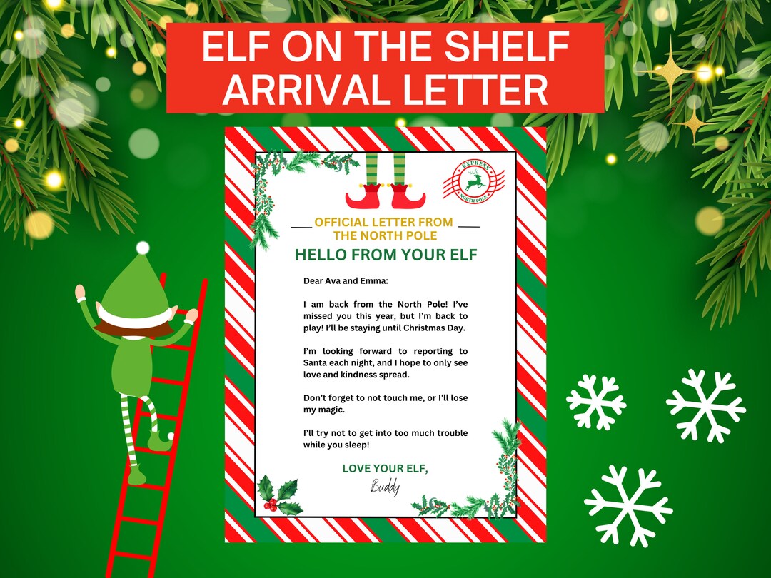 Carta de llegada de Elf on the Shelf / Plantilla personalizable / Carta ...