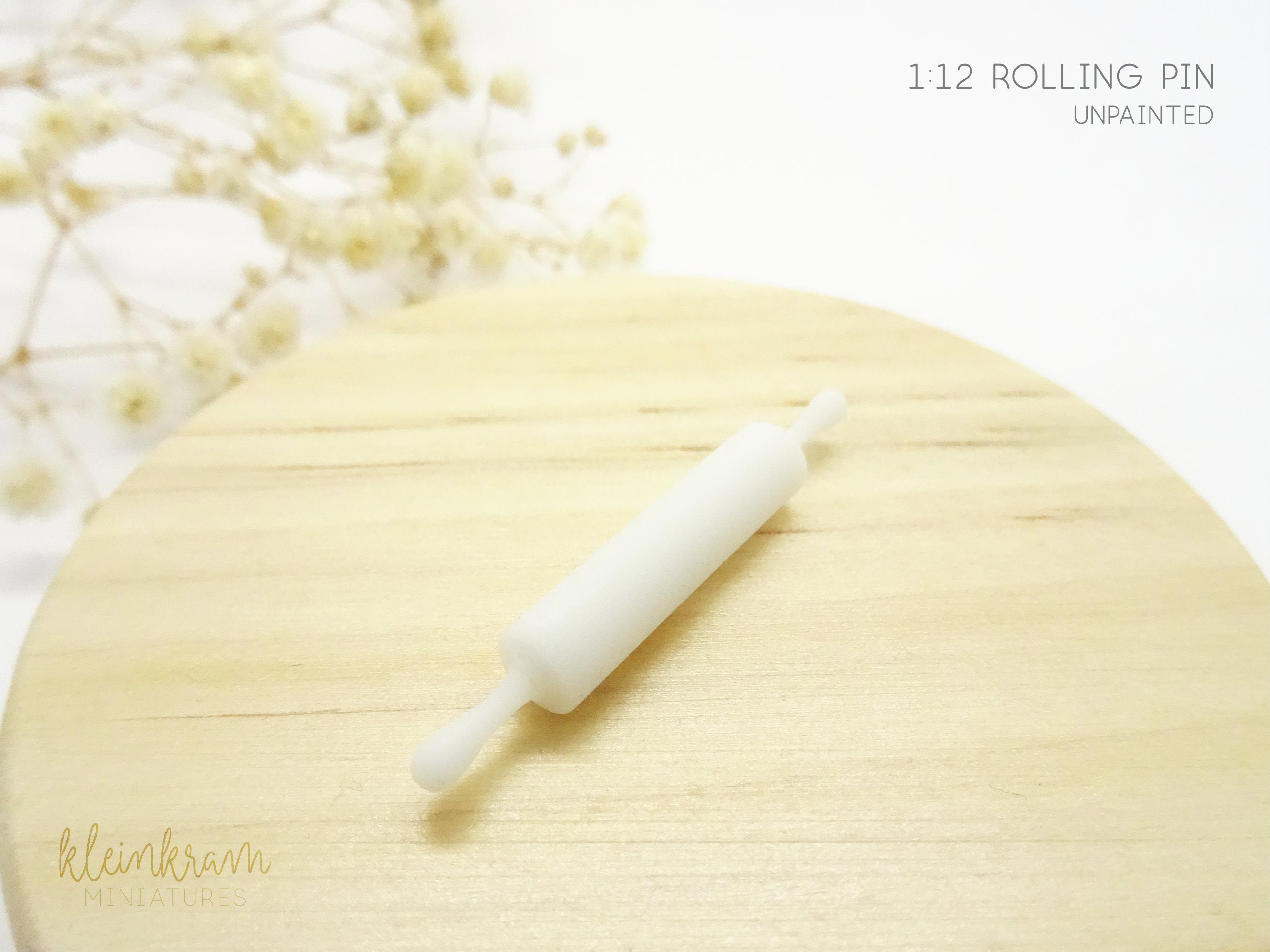 1/12 Miniature Rolling Pin - Dollhouse Kitchen, Baking - Etsy