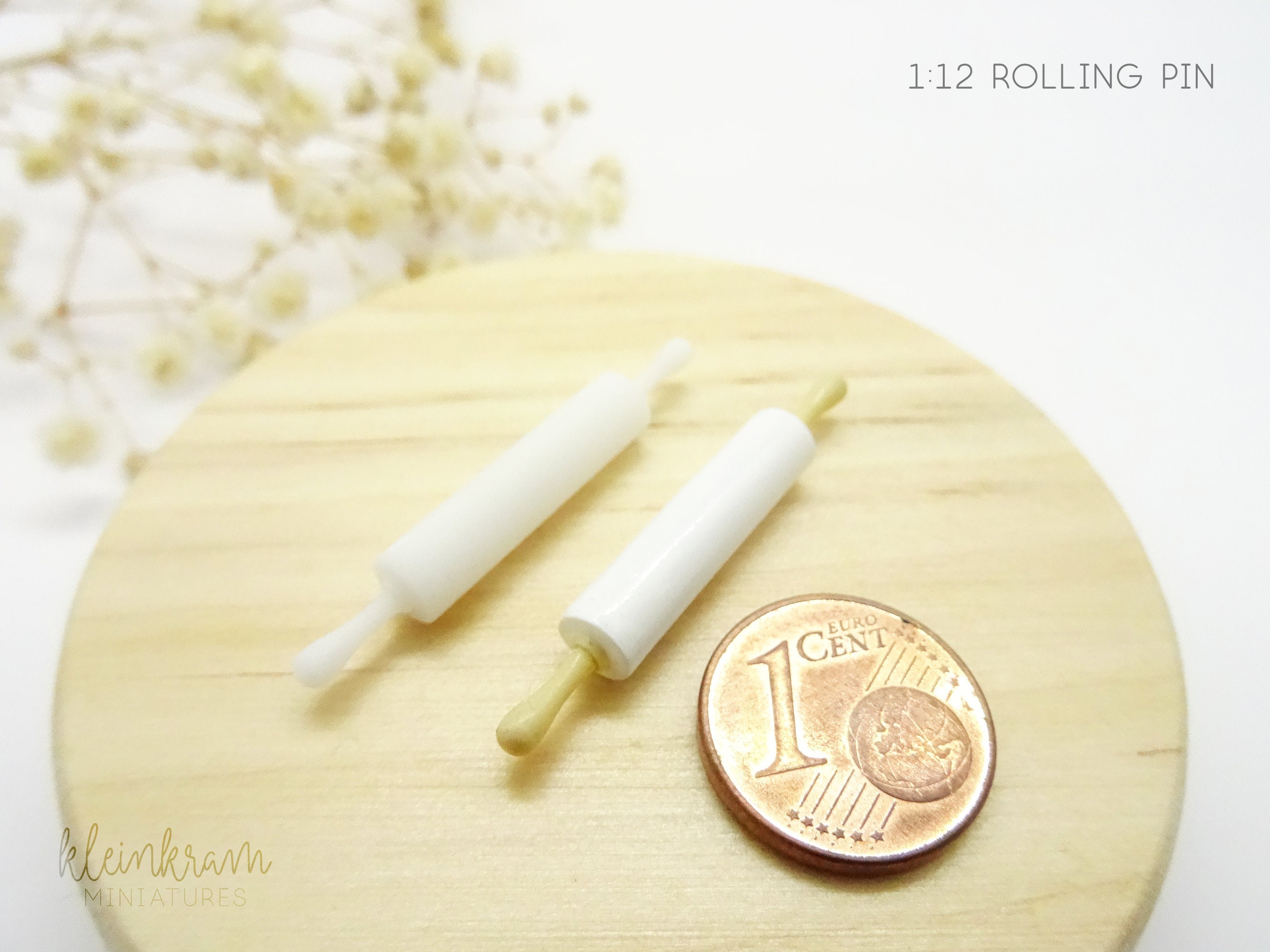 1/12 Miniature Rolling Pin - Dollhouse Kitchen, Baking - Etsy