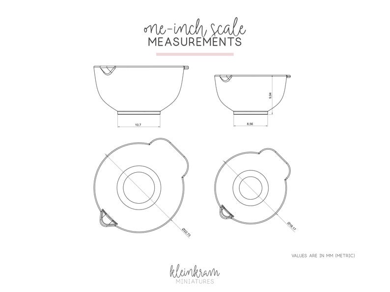 Miniature Mixing Bowls 3D Model, File — STL, 3MF — Dollhouse DIY ...