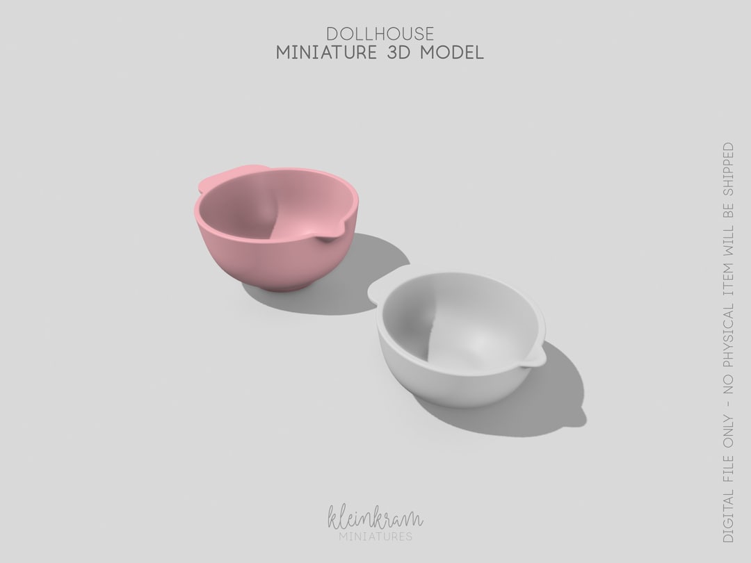 Miniature Mixing Bowls 3D File - STL, 3MF - Dollhouse DIY Download 3D ...