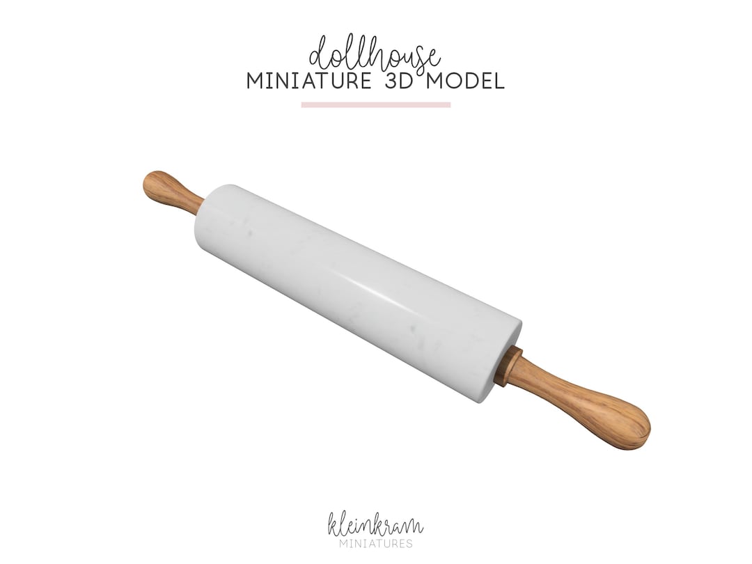 Miniature Rolling Pin 3D Model, File — STL, 3MF — Dollhouse DIY ...