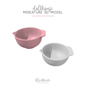 Miniature Mixing Bowls 3D Model, File — STL, 3MF — Dollhouse DIY ...