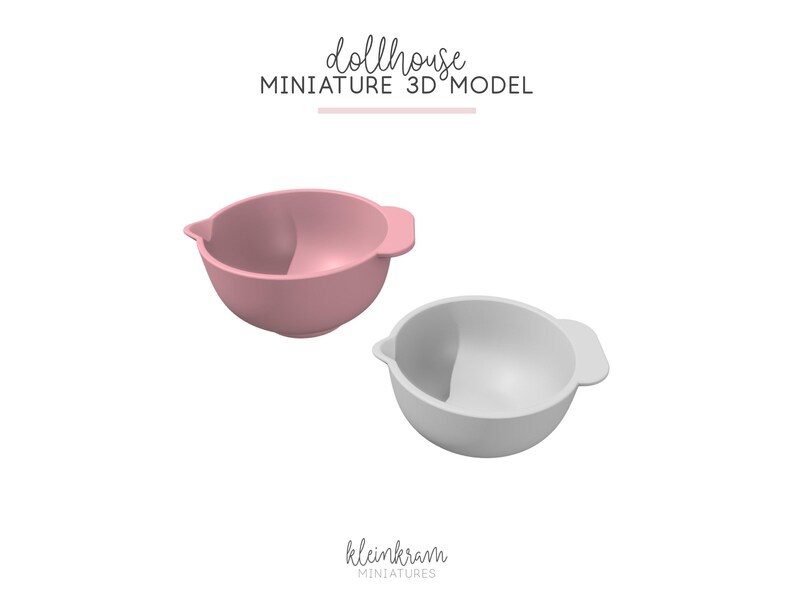 Miniature Mixing Bowls 3D Model, File — STL, 3MF — Dollhouse DIY ...