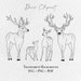 Deer Clipart Bundle Svg, Deer Line Art Svg, Elk Line Art Svg File ...