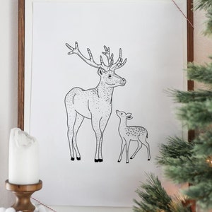 Deer Clipart Bundle Svg, Deer Line Art Svg, Elk Line Art Svg File ...