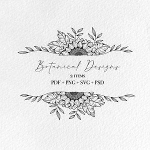 Floral Divider Svg Transparent Background Botanical Border Svg Text ...