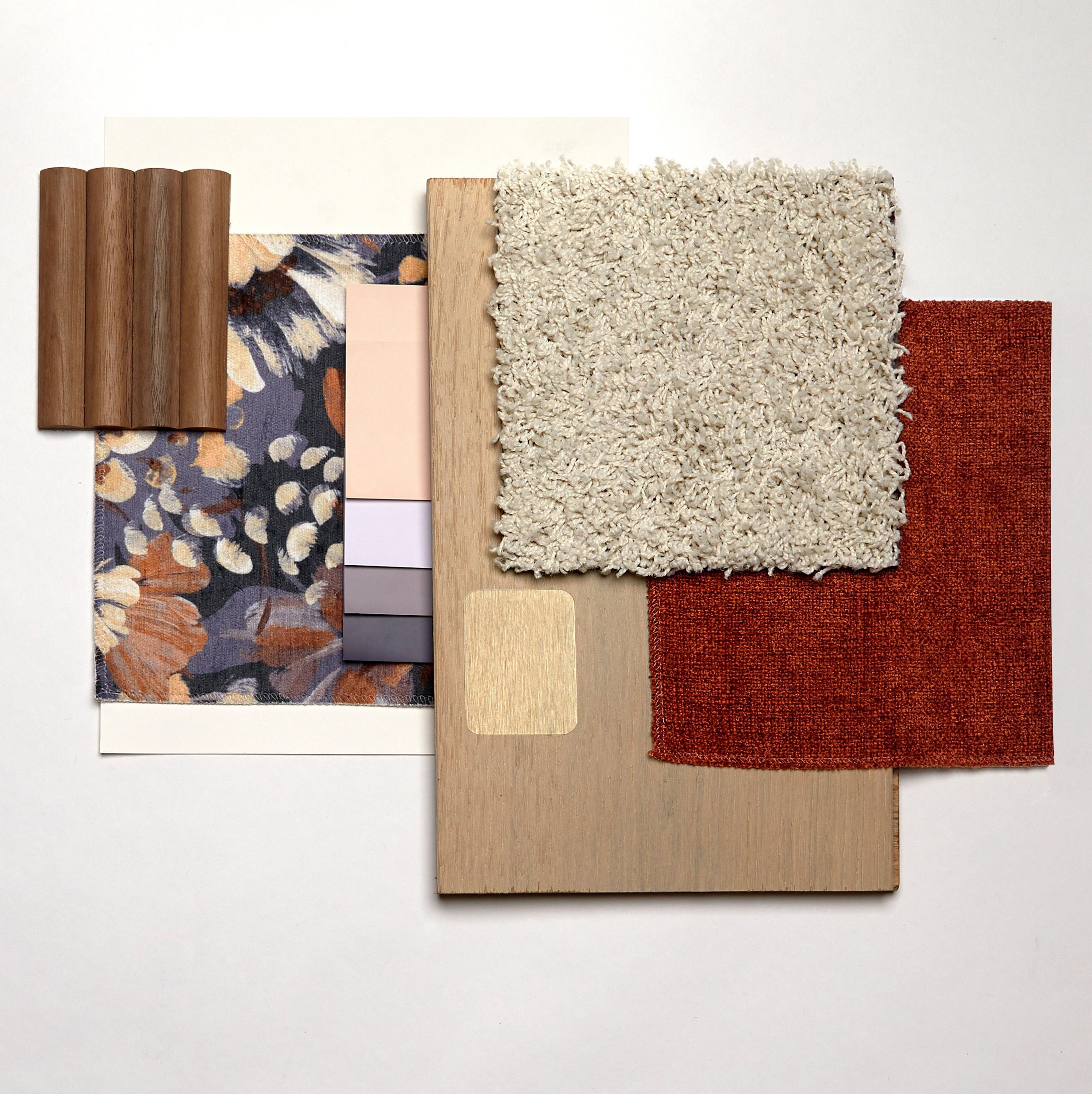 Material Palette | Botanical Flowers Kid's Room Interior Paint Colors ...