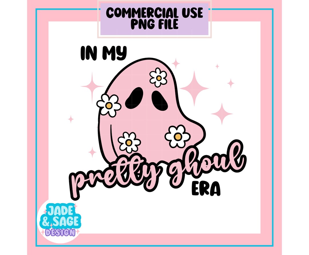 In My Pretty Ghoul Era Png, Cute Ghost Png, Flower Ghost Png, Cute ...