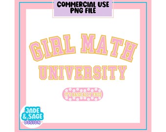 Girl Math University PNG, Girl Math PNG, Trendy PNG, Retro Png ...