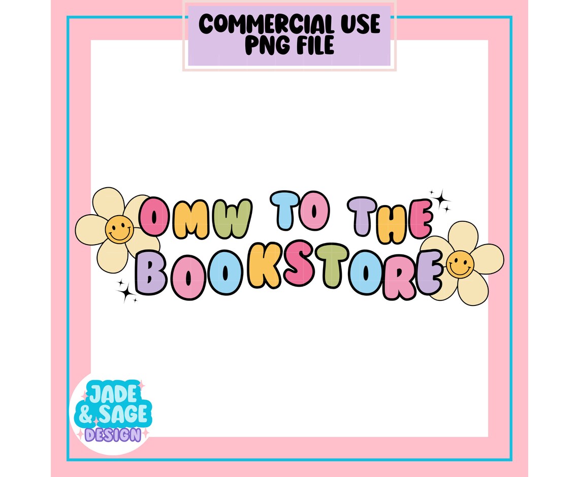 Cute Fun Trendy Bookstore PNG File, Car Decal Design, Cute Bookish ...