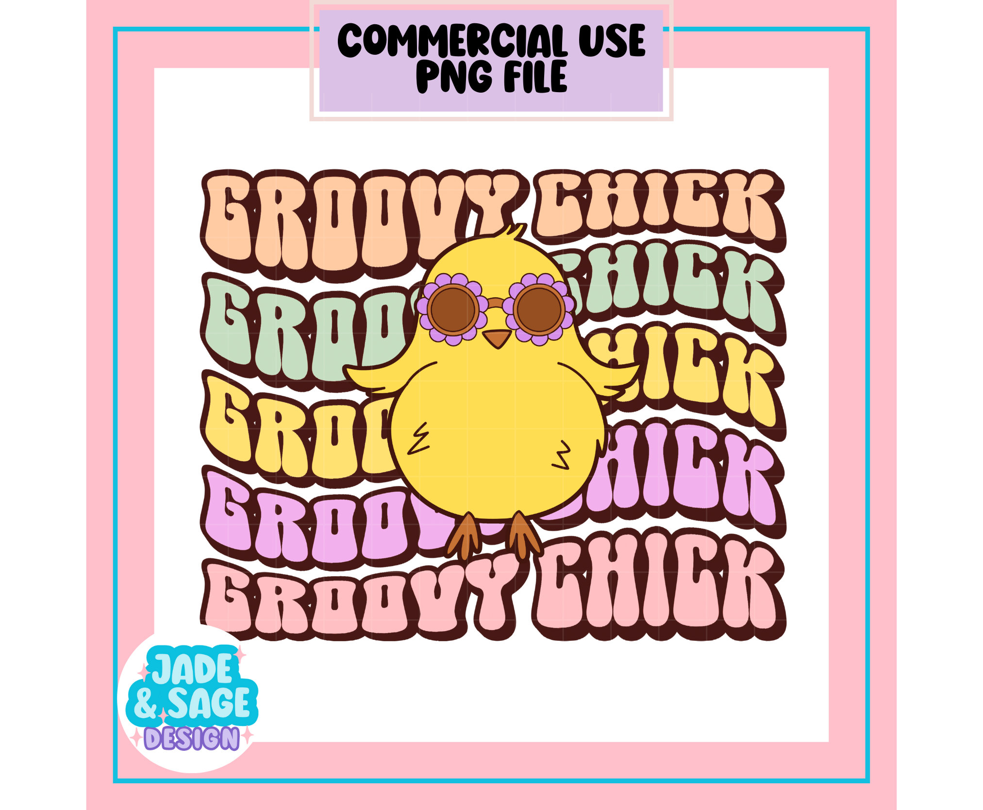 Groovy Chick Png, Easter Sublimation Design Png, Groovy Easter Png ...