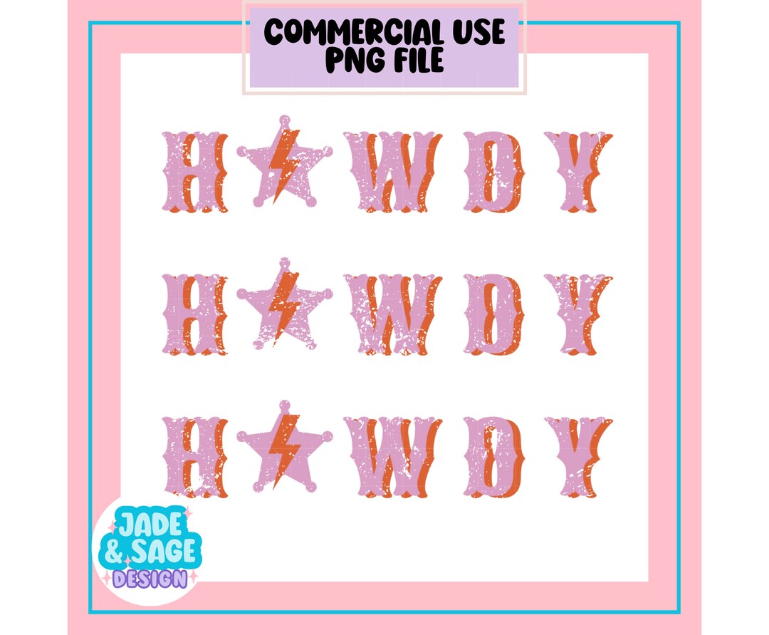 Howdy Howdy Png, Howdy Sublimation, Pink Lightning Clipart, Western Png ...