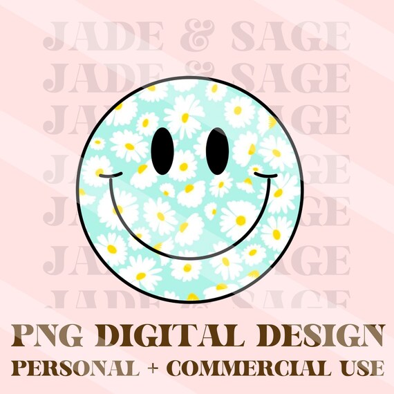 Smiley Face Png Retro Smile Face Png Retro Png Floral - Etsy
