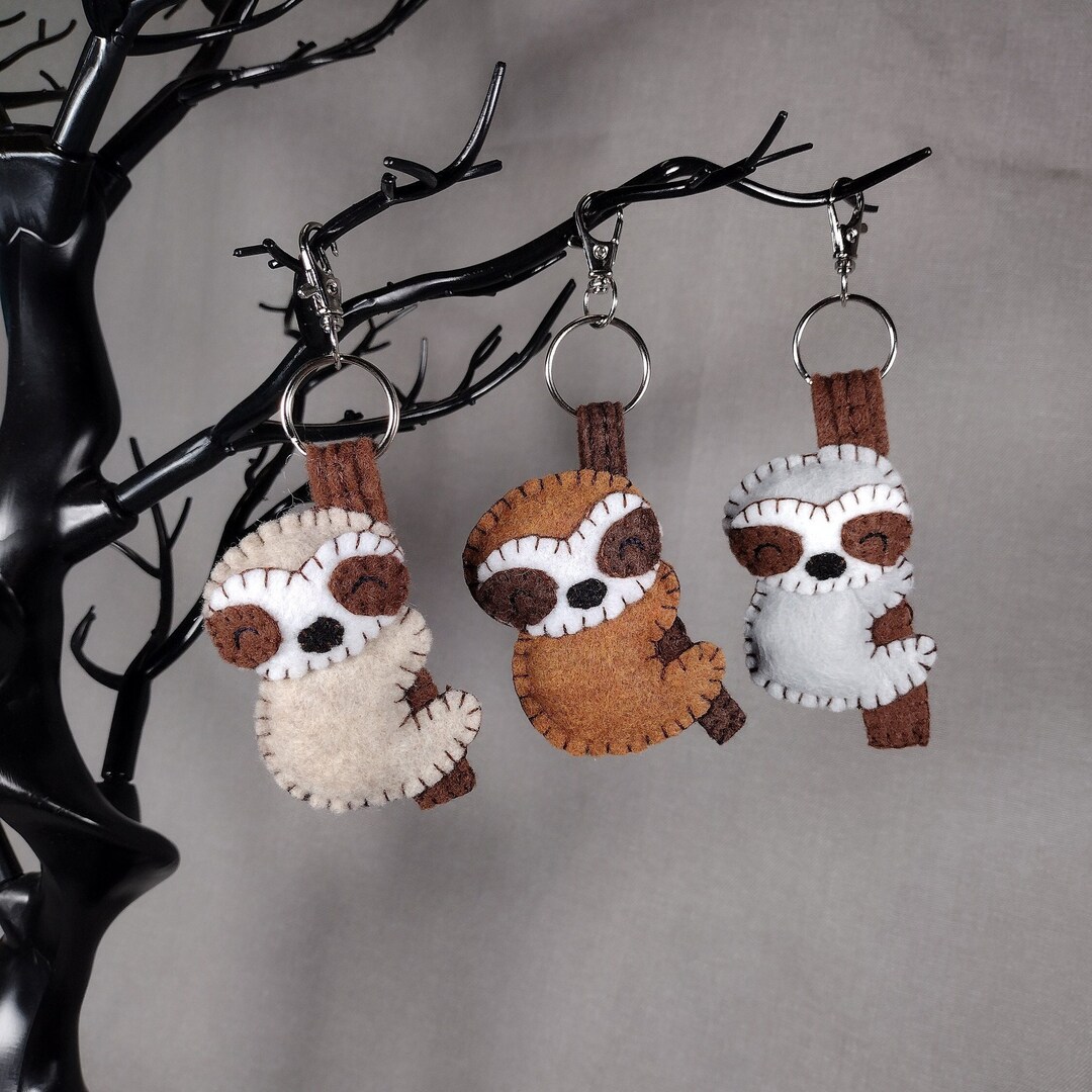 Sloth Key Chain Felt Plush Backpack Buddies Handmade - Etsy