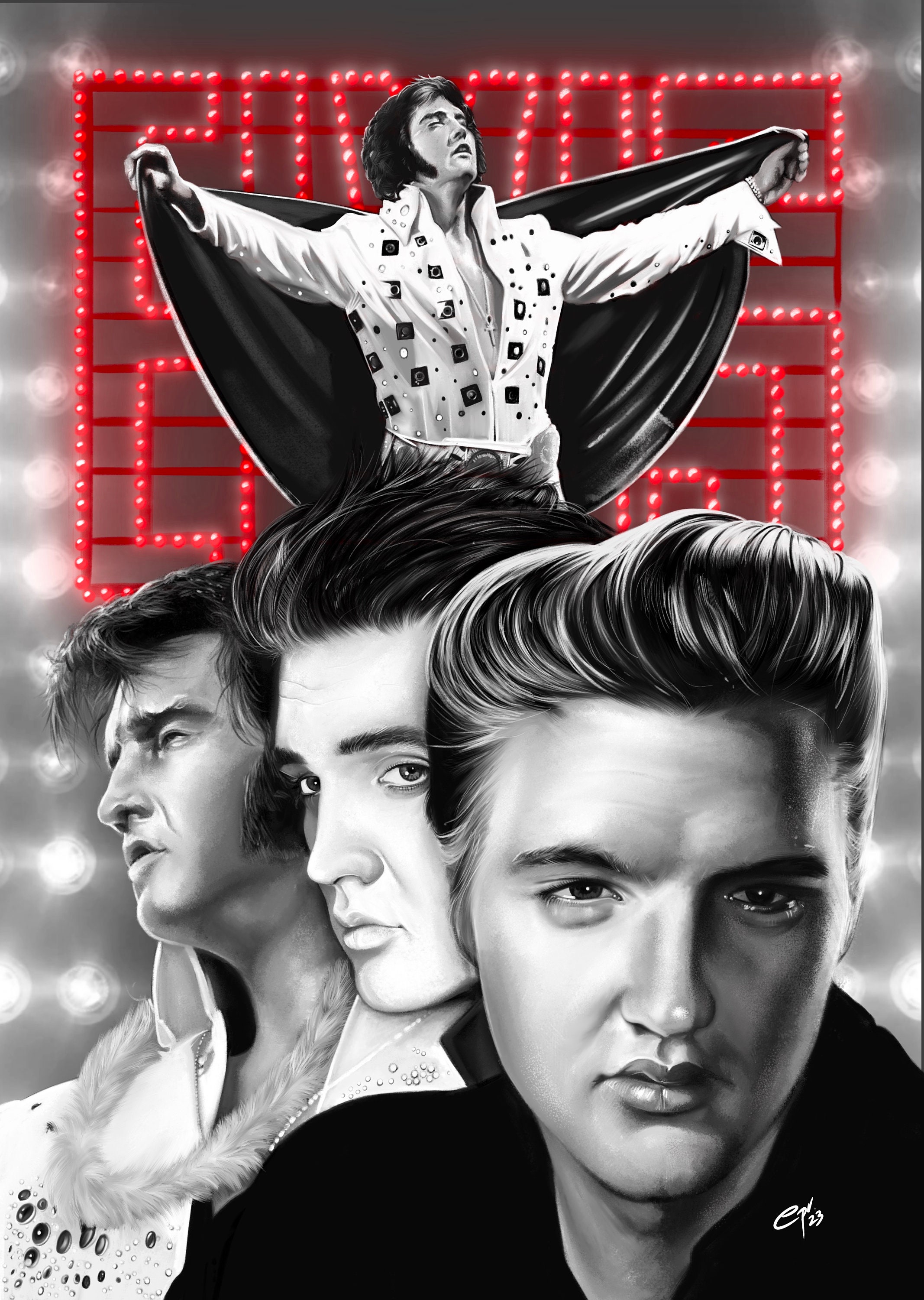 Elvis Presley (fan Art) - Etsy
