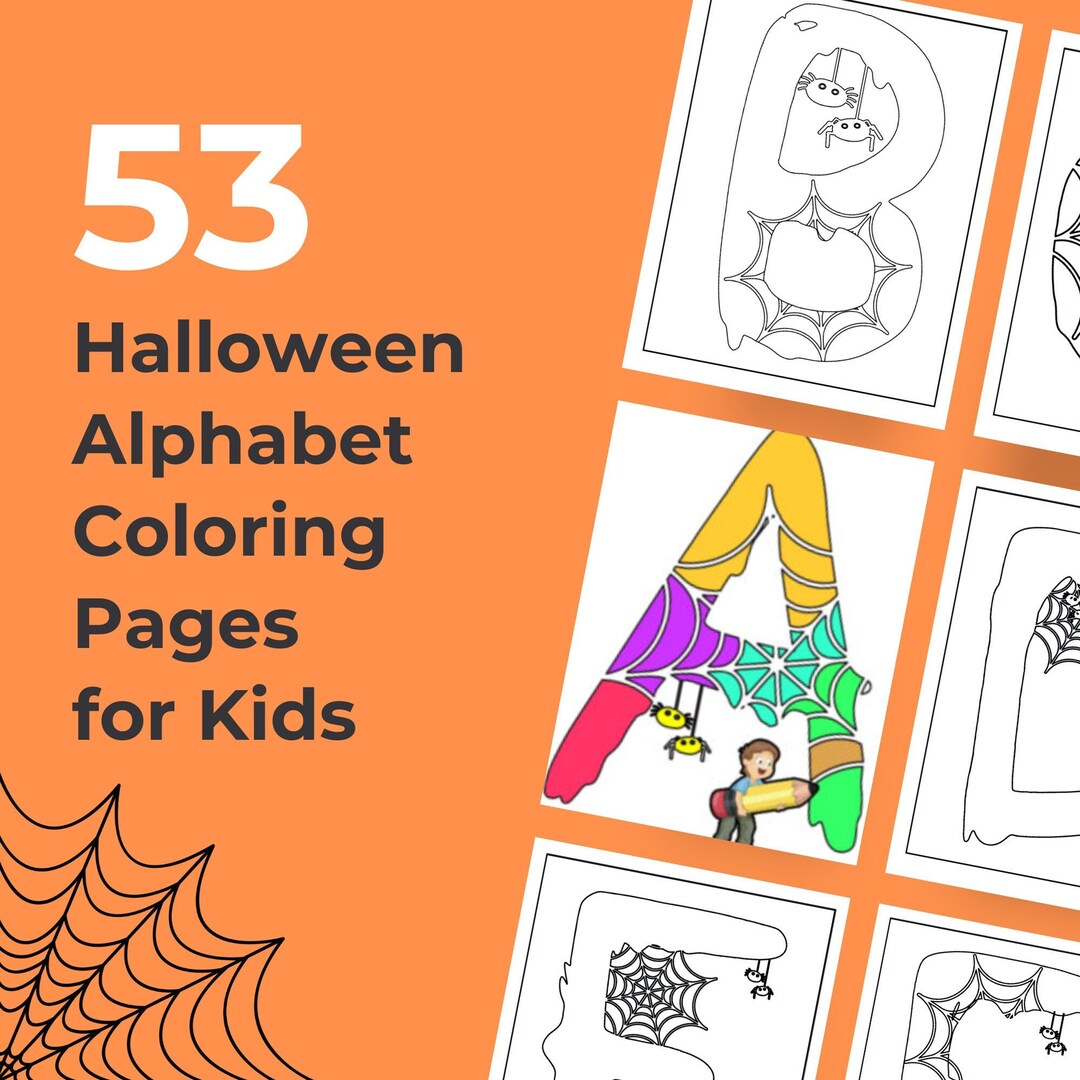 Spooky Alphabet Halloween Coloring Pages Digital Download - Etsy