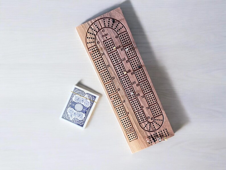 Handmade Black Walnut Cribbage Board Gift Set: Travel & 4-track Size - Etsy
