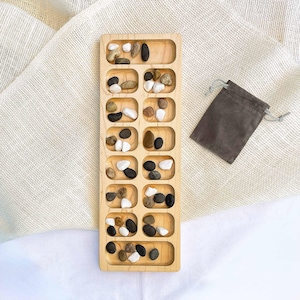 Custom Wooden Mancala Board - Made of Maple Hardwood With Natural Stones - Etsy