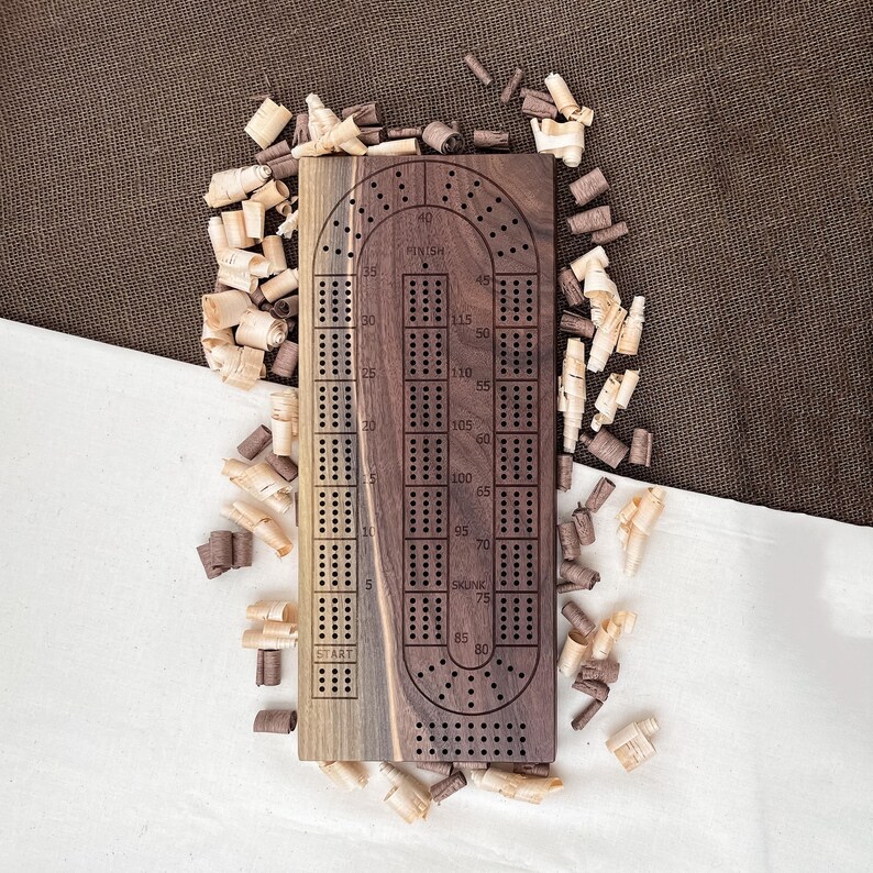 Large Cribbage Board With Peg Storage - Personalization Available - Etsy