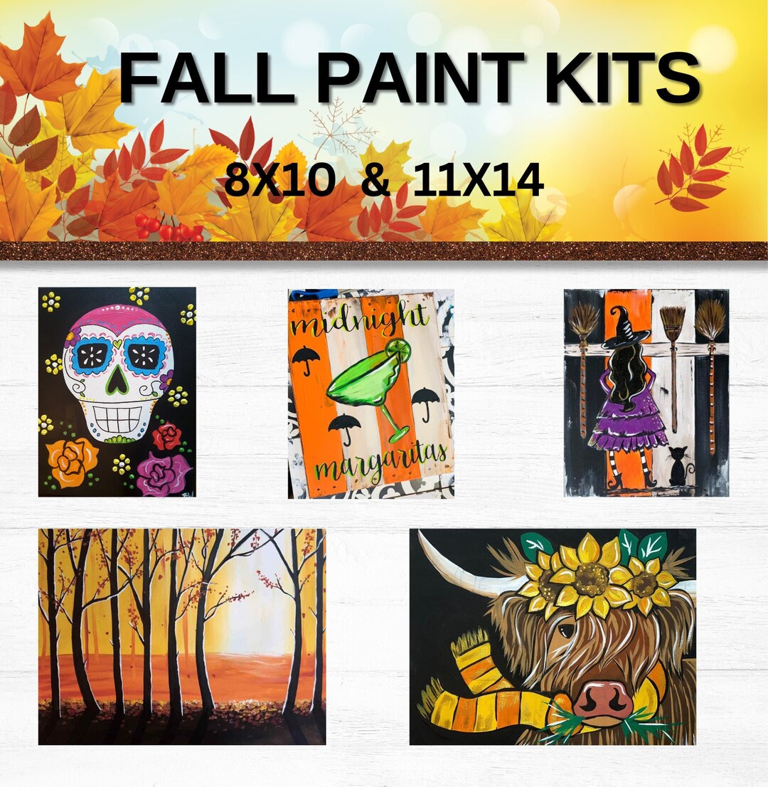 Canvas Panel Paint Kits-diy-outline-paint Party-party Favor-crafts-fall ...