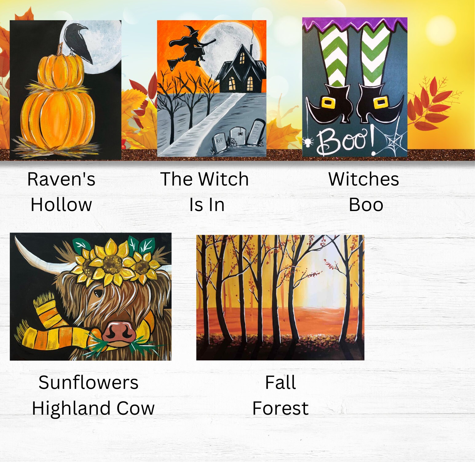 Canvas Panel Paint Kits-diy-outline-paint Party-party Favor-crafts-fall ...