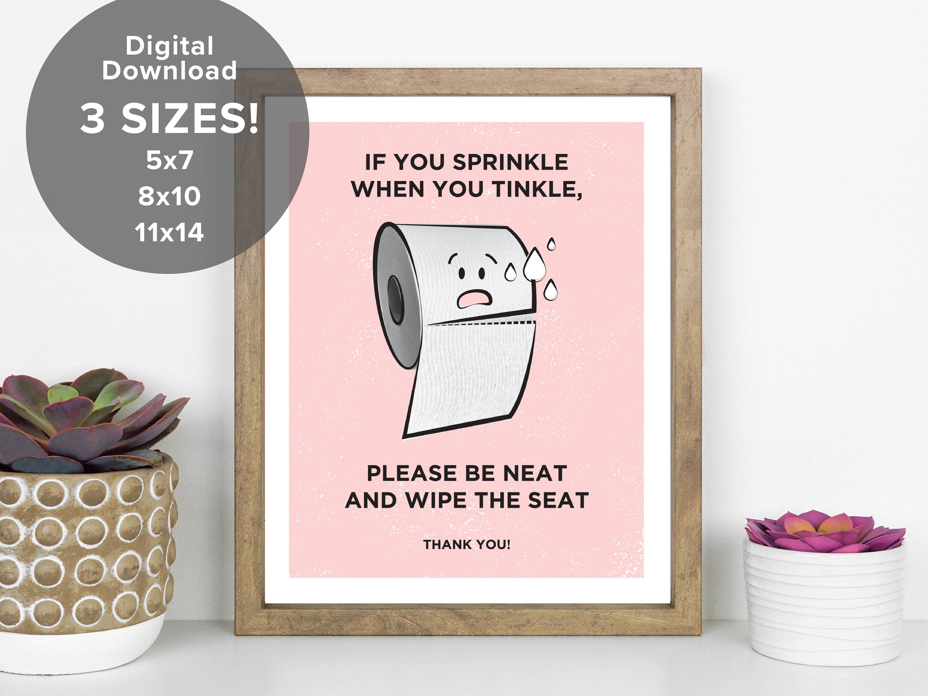 If You Sprinkle When You Tinkle Printable Bathroom Wall Art, Printable ...