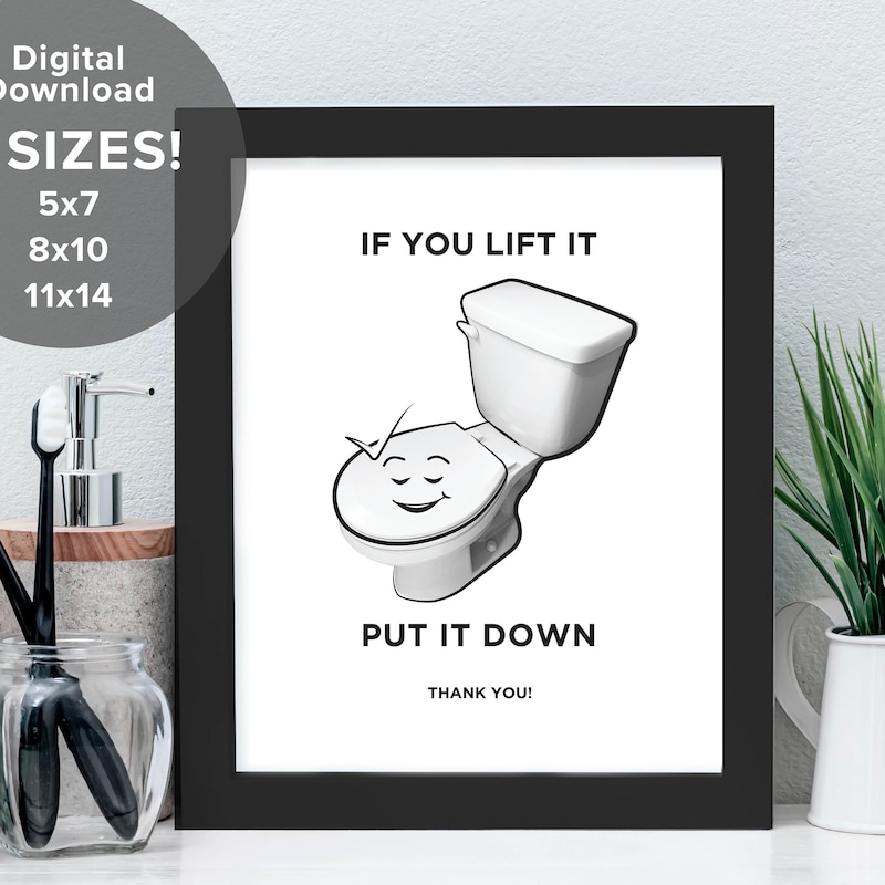 Lift the Toilet Seat Sign - Etsy