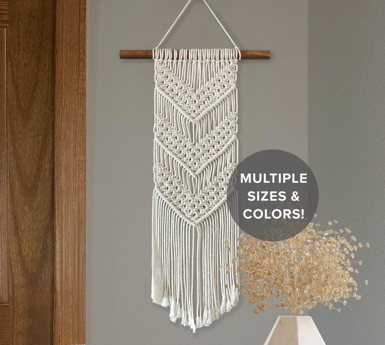 Handmade Macrame Wall Hanging - Chevron Macrame Tapestry//boho Wall ...