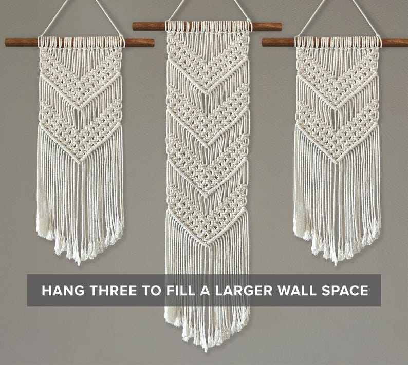 Handmade Macrame Wall Hanging - Chevron Macrame Tapestry//boho Wall ...