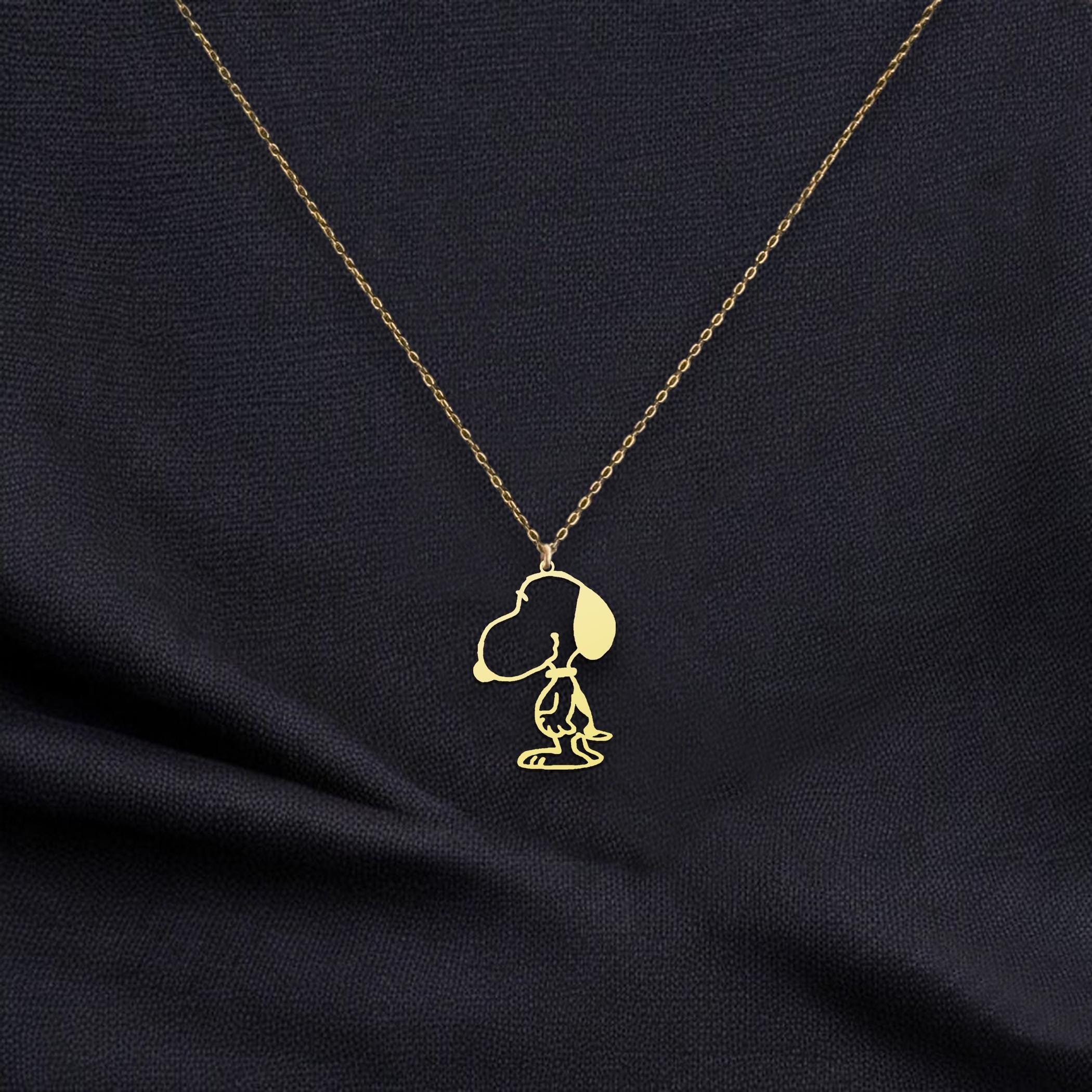 Snoopy Necklace, Snoopy-inspired Necklace, Snoopy Charm, Minimalist Dog ...