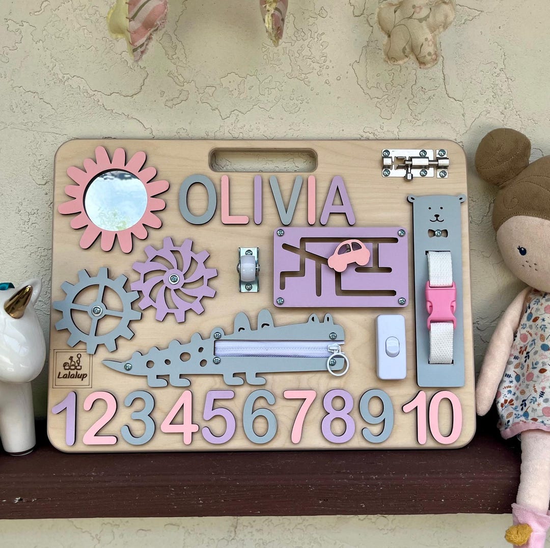 Personalized Busy Board for Toddlers, Activity Board, Handmade Busy ...