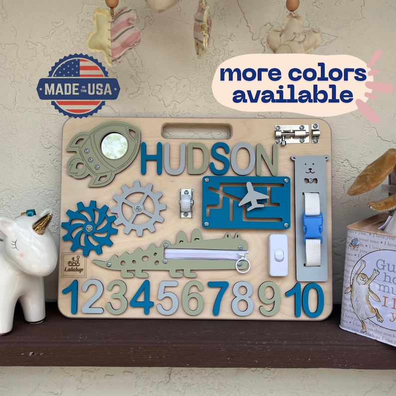Personalized Busy Board for Toddlers, Activity Board, Handmade Busy ...